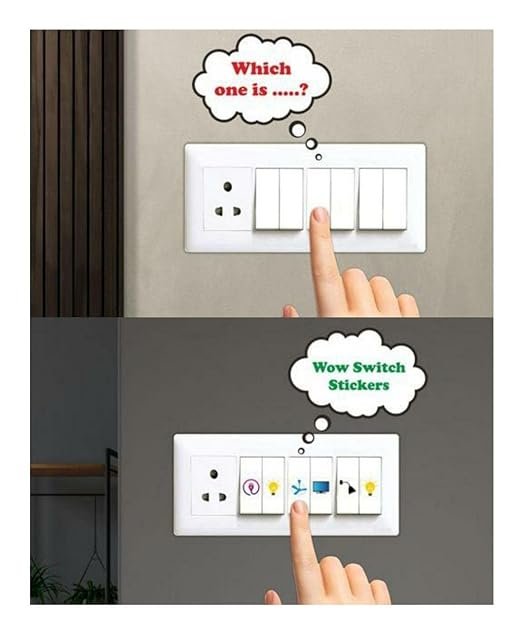 White Switch Stickers 30 design 440 sticker | Bhajan Variety shop