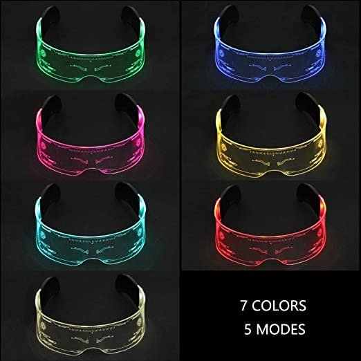 Luminous Goggles Glasses Light Up Glasses Led Visor Glasses 7 colors ...