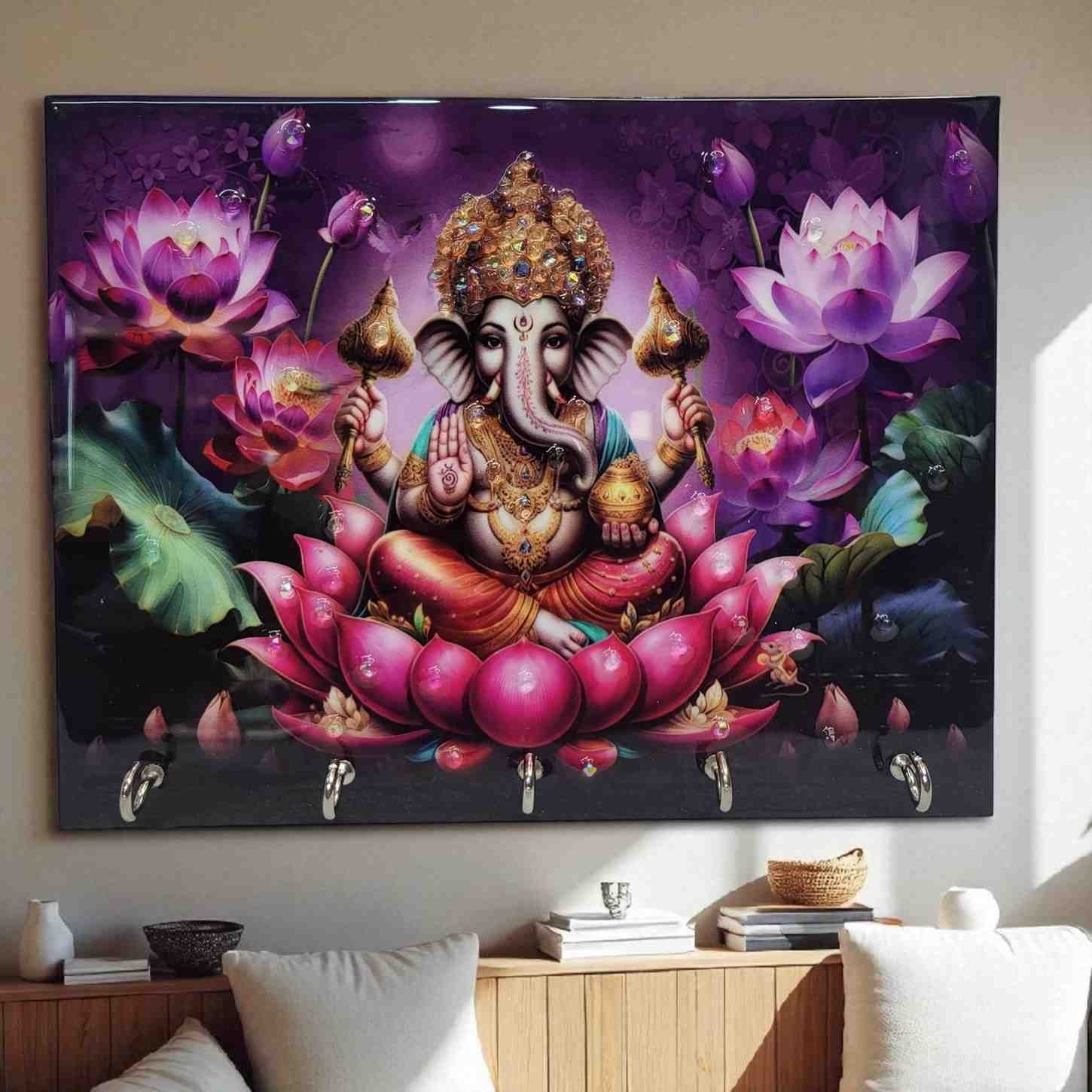 Ganesh Frame With 5 Key Hanger 8x7 Inch Whats App On 9408701009 For ...