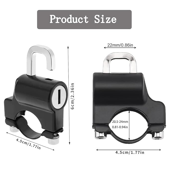 Helmet Lock For Bike handle with 2 key Helmet Security Lock Anti Theft ...