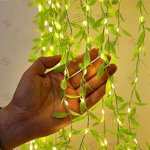 Leaf Curtain Led Light Artificial Vines Curtain Lights Fake Greenery ...