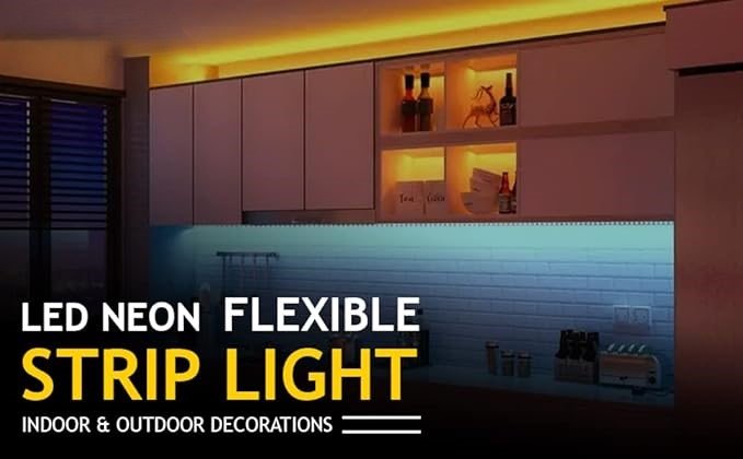 Yellow Color Neon LED Light Strip Light Neon Light 5 Meter | Bhajan ...