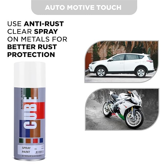 Cube Matt White Spray Paint For Metal Plastic Wood Car Bike Colour ...